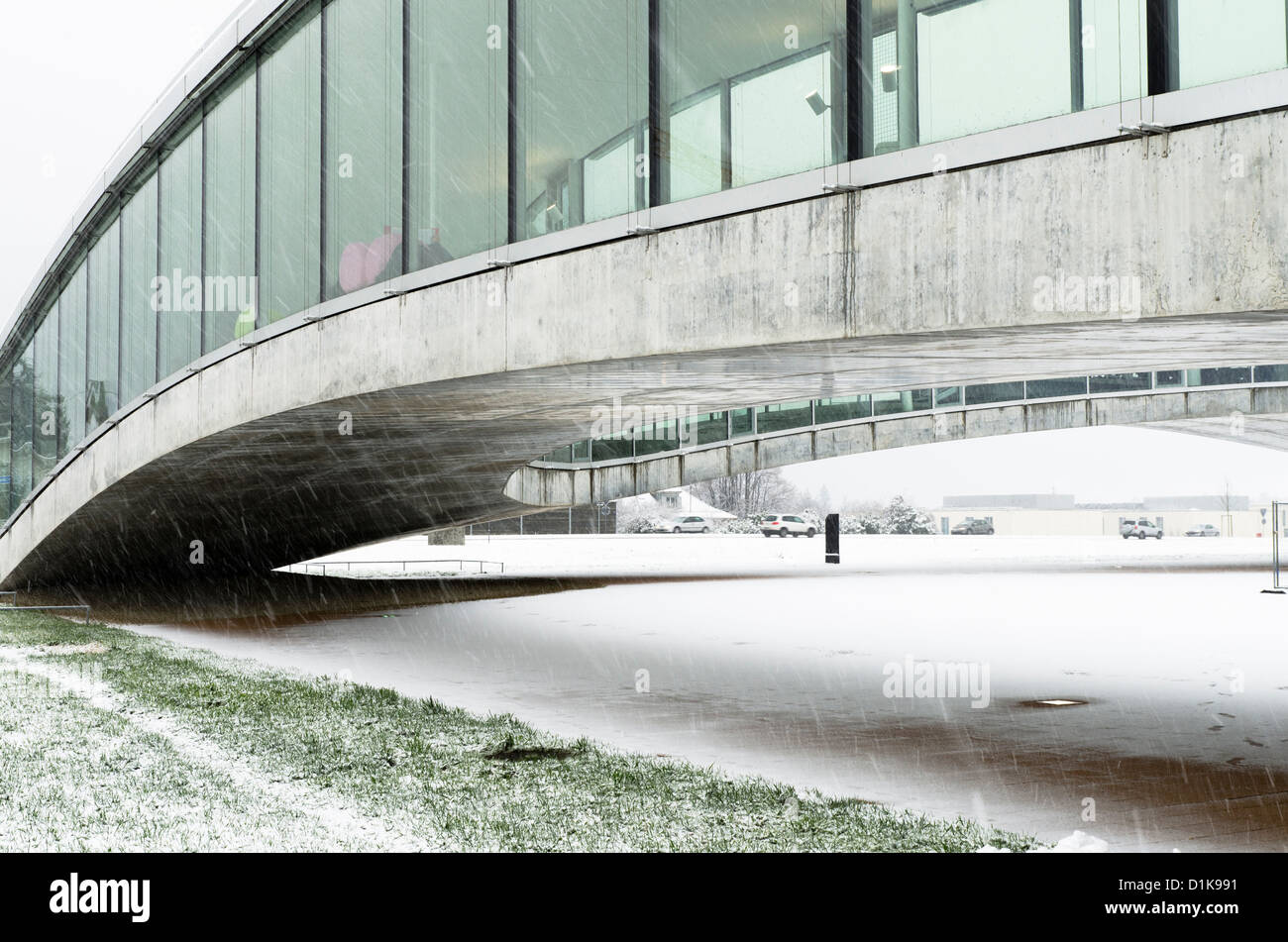 View of part of The Rolex Learning Centre at the École Polytechnique ...