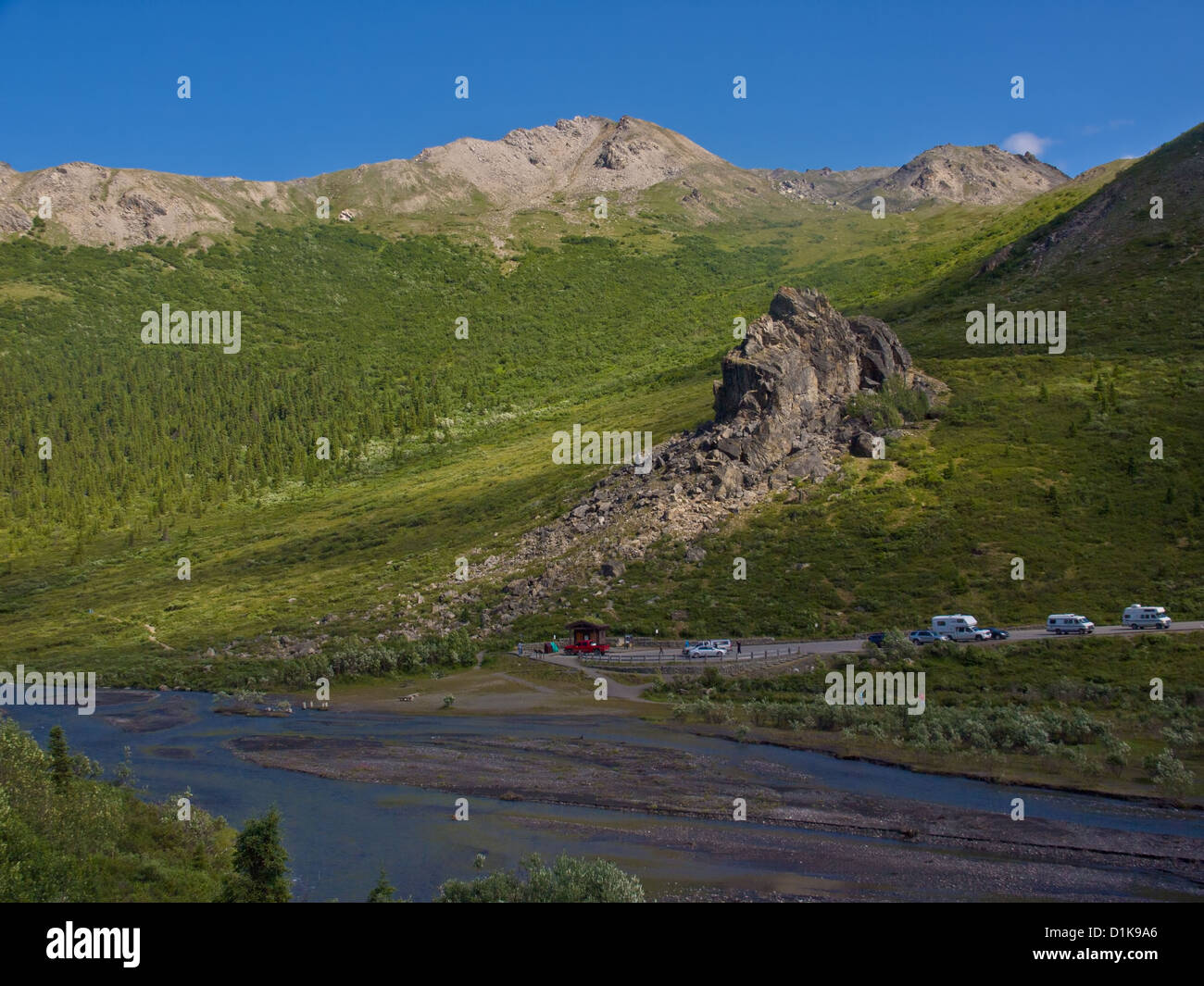 River with Rock, Denali Stock Photo - Alamy