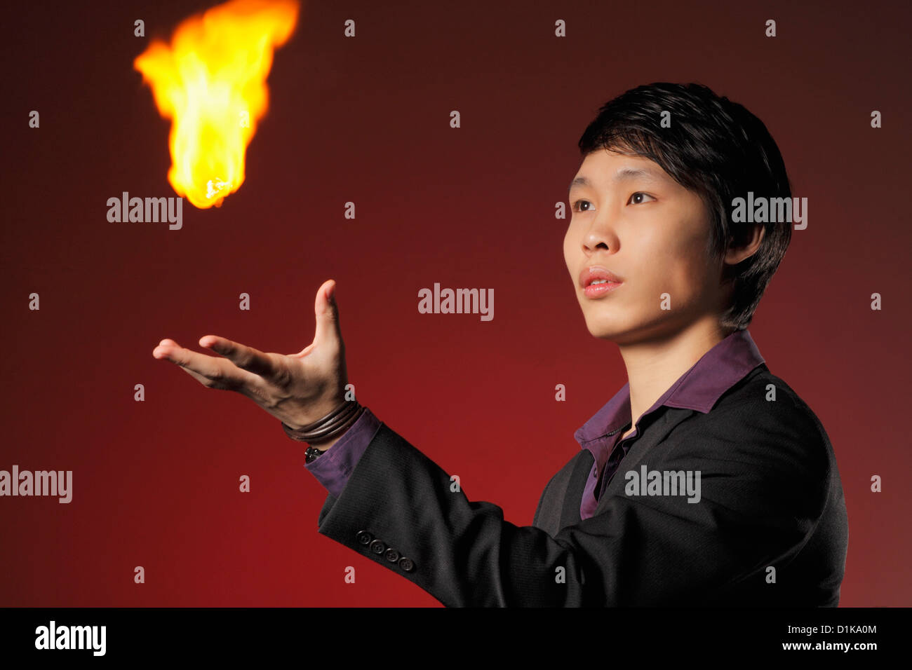 A magician levitates a ball of fire Stock Photo - Alamy