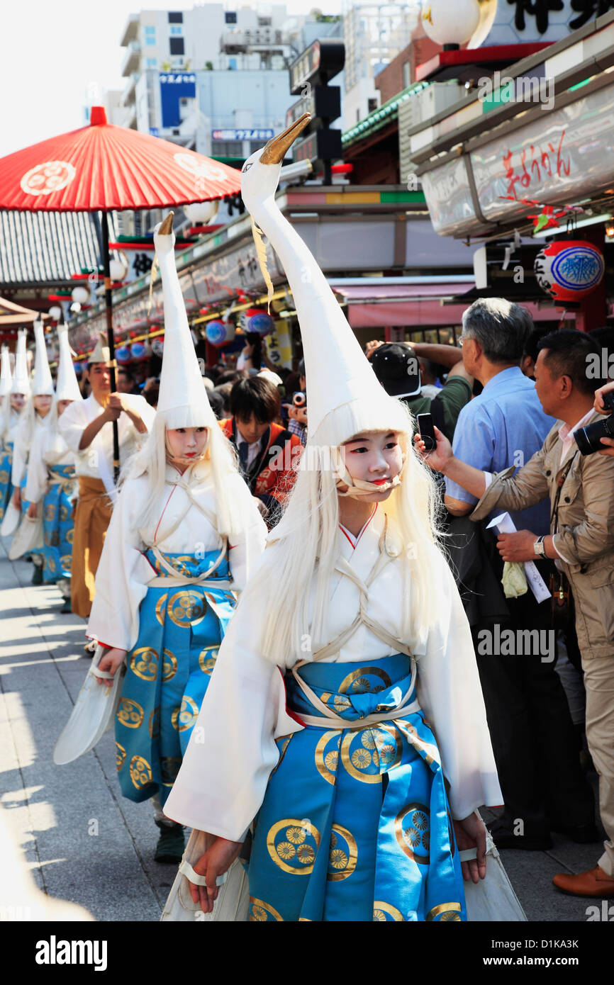 Women dressed in traditional costume during the Sanja Matsuri Festival ...