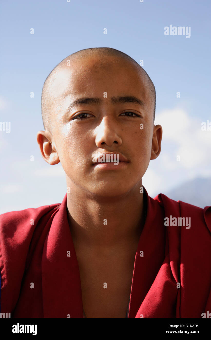 Portrait of a young monk, Ladakh, India Stock Photo - Alamy