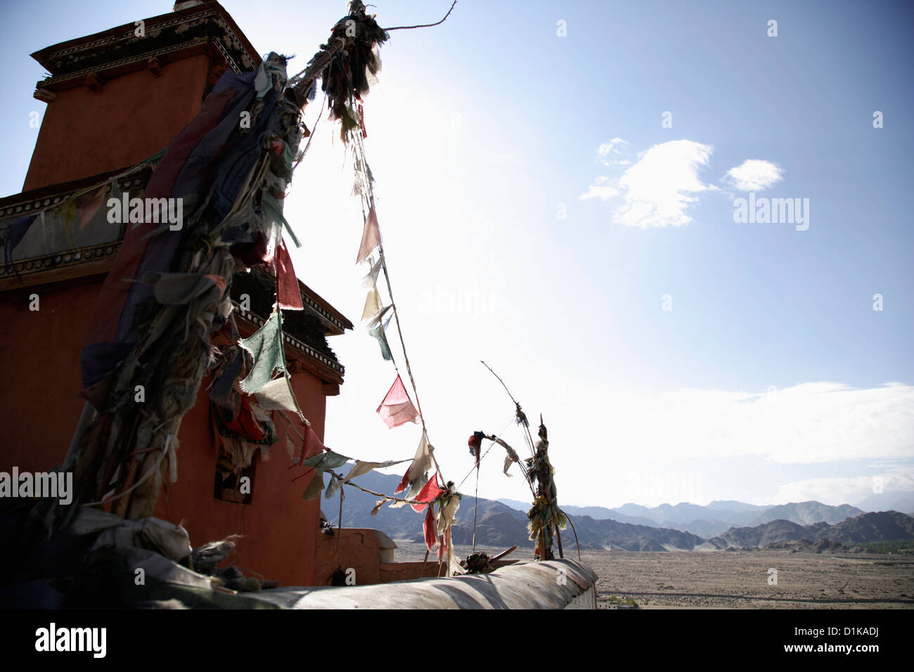 Prayer flags at Likir Monastery, Ladakh, India Stock Photo - Alamy