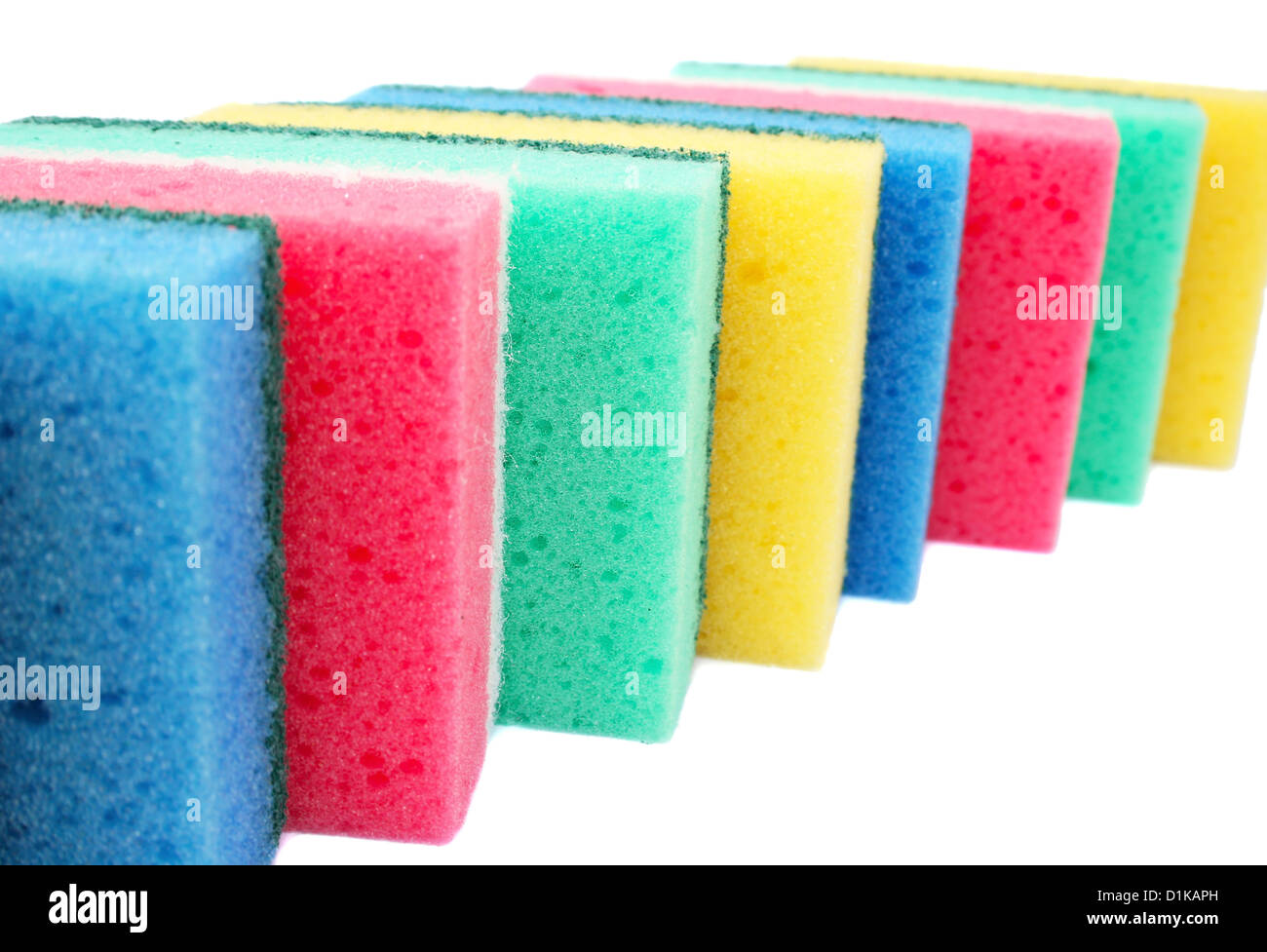 Colorful sponges isolated on white background Stock Photo - Alamy