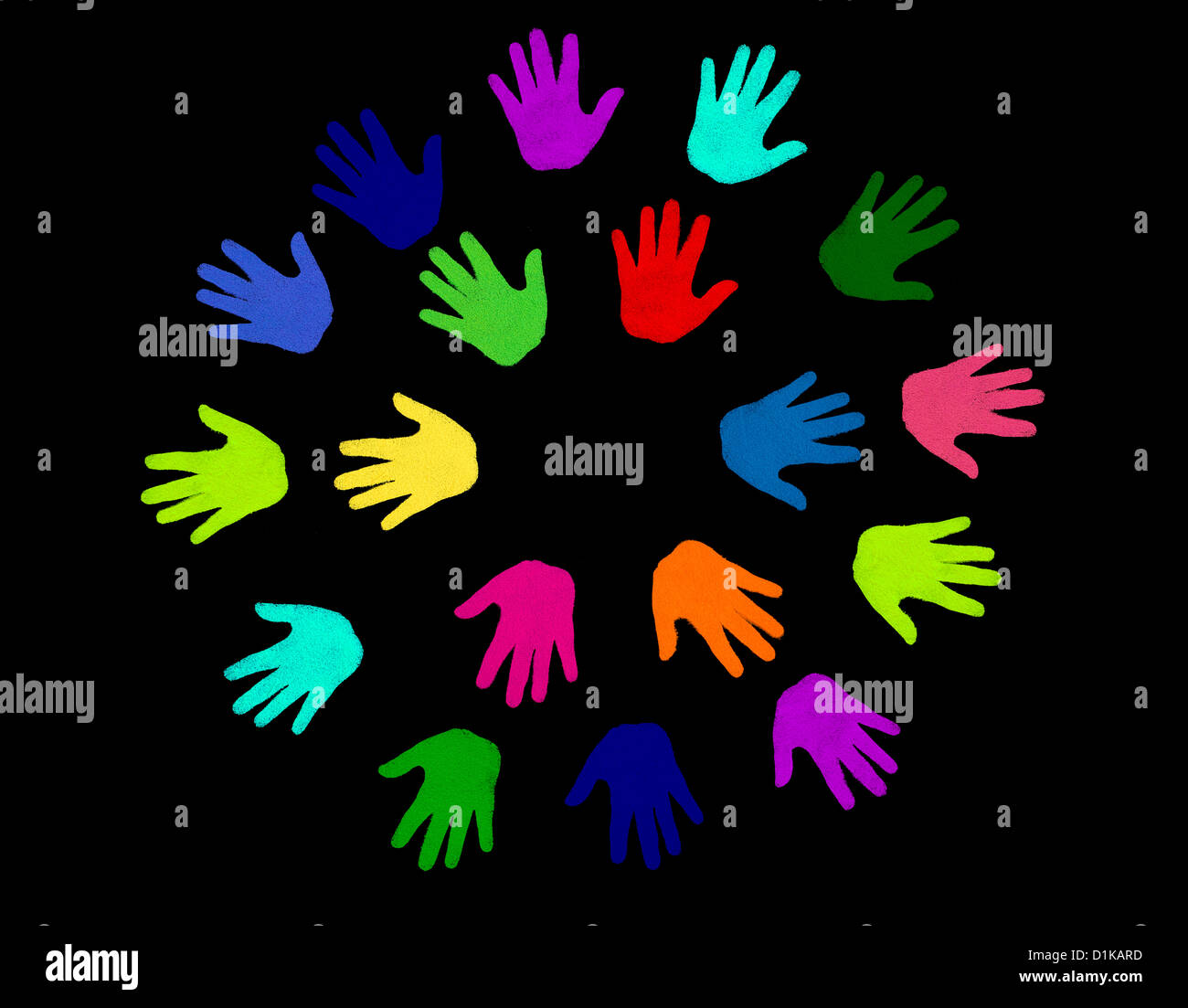 Rainbow handprints hi-res stock photography and images - Alamy