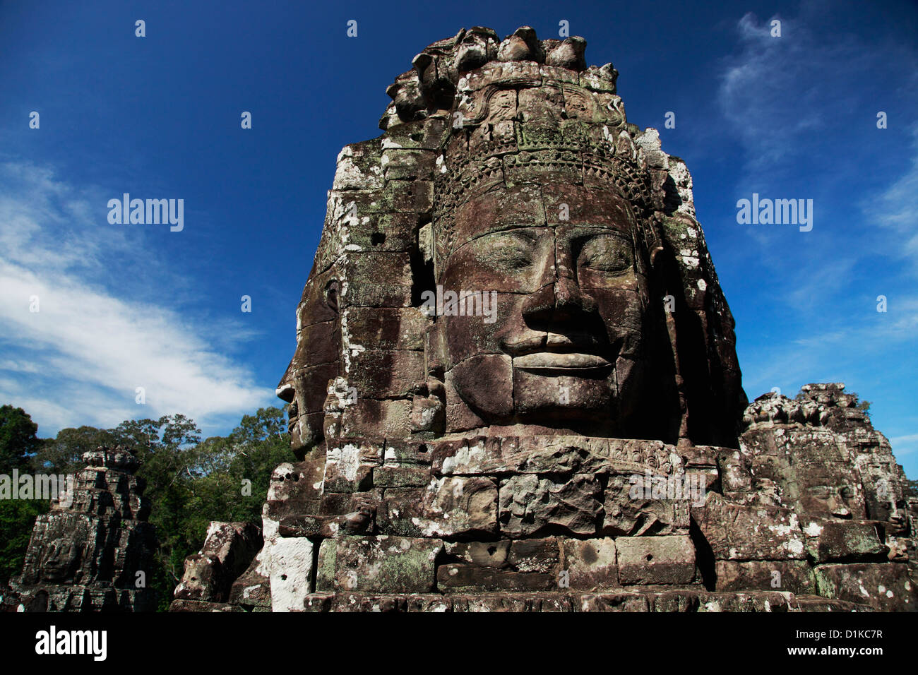 Stone faces of Bayon Temple, Angkor Wat, Cambodia Stock Photo - Alamy