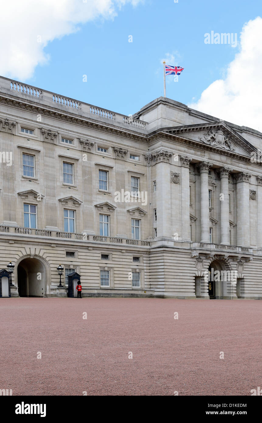 London, England - June 30th, 2012: The east facade of Buckingham Palace which is the official ...