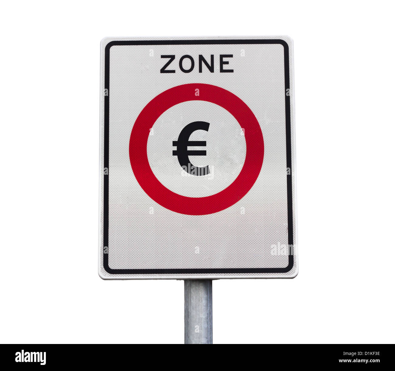 Entry to the Euro zone road sign Stock Photo - Alamy