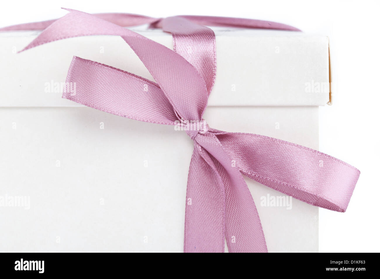 Present box on white background Stock Photo - Alamy