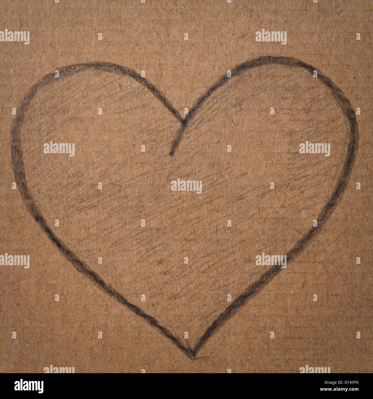 heart shape in pencil on cardboard, valentines theme Stock Photo - Alamy