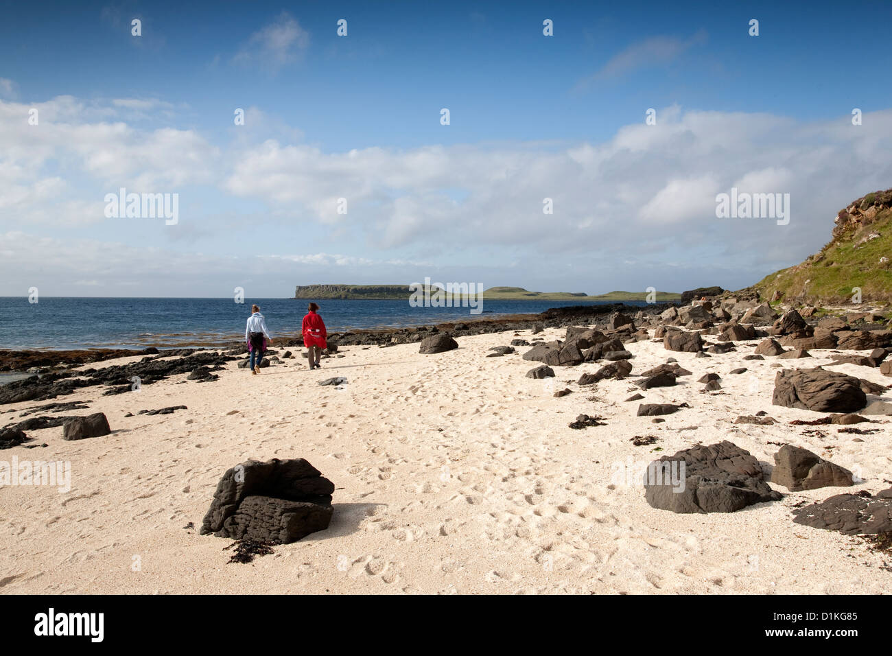 Coral Beaches; Waternish; Isle of Skye with Iosaigh Island in the ...