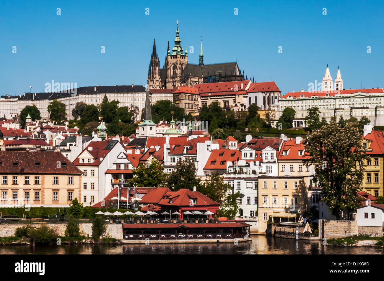 cityscape of prague buildings and monuments, czech republic Stock Photo ...