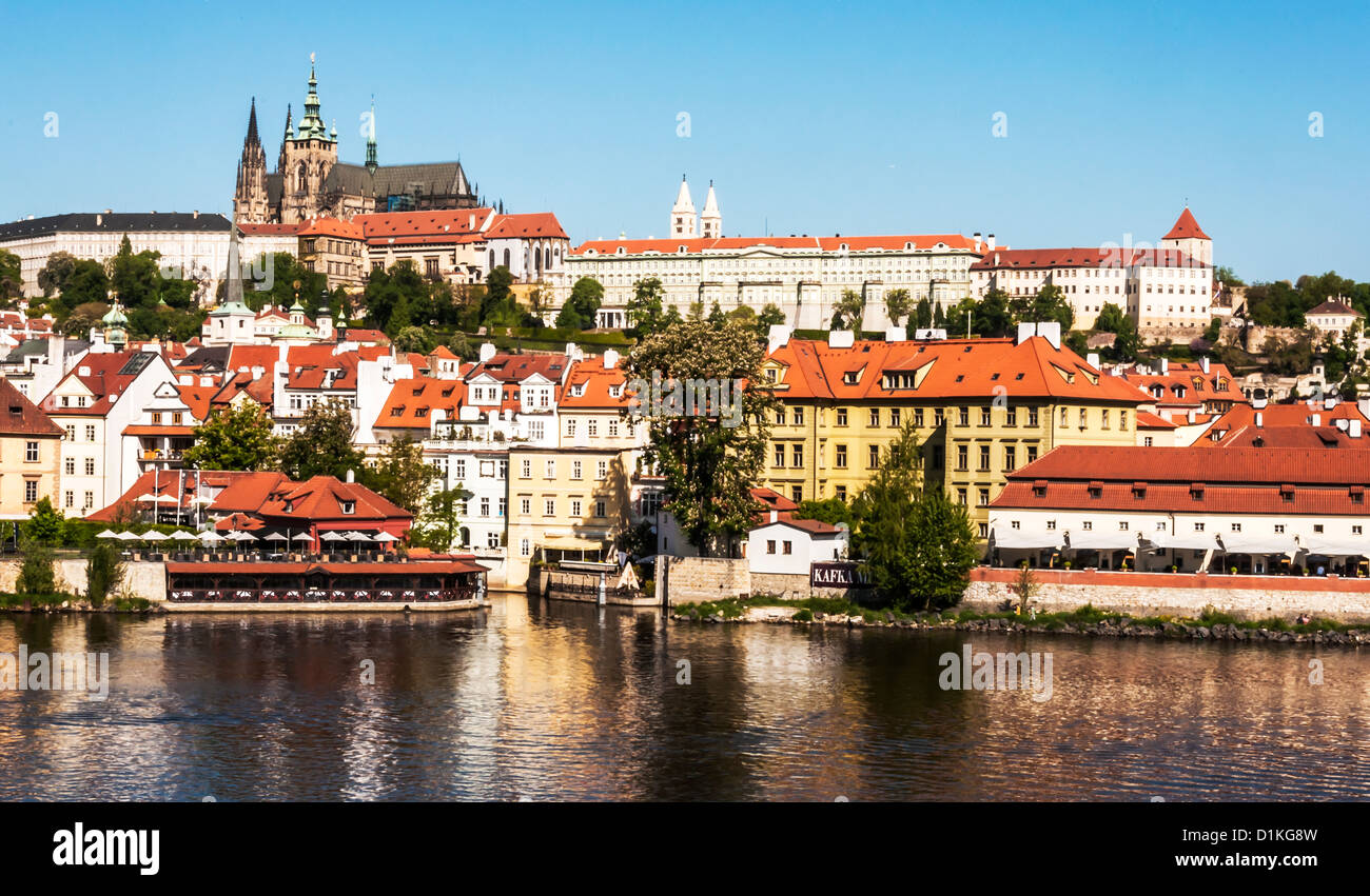 cityscape of prague buildings and monuments, czech republic Stock Photo ...