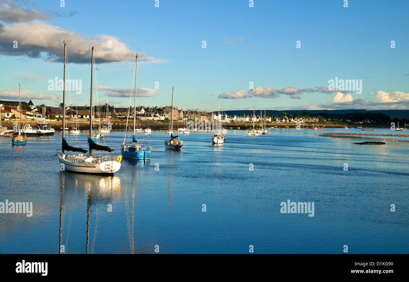 FINDHORN BAY AND THE VILLAGE OF FINDHORN MORAY COAST NORTH EAST ...
