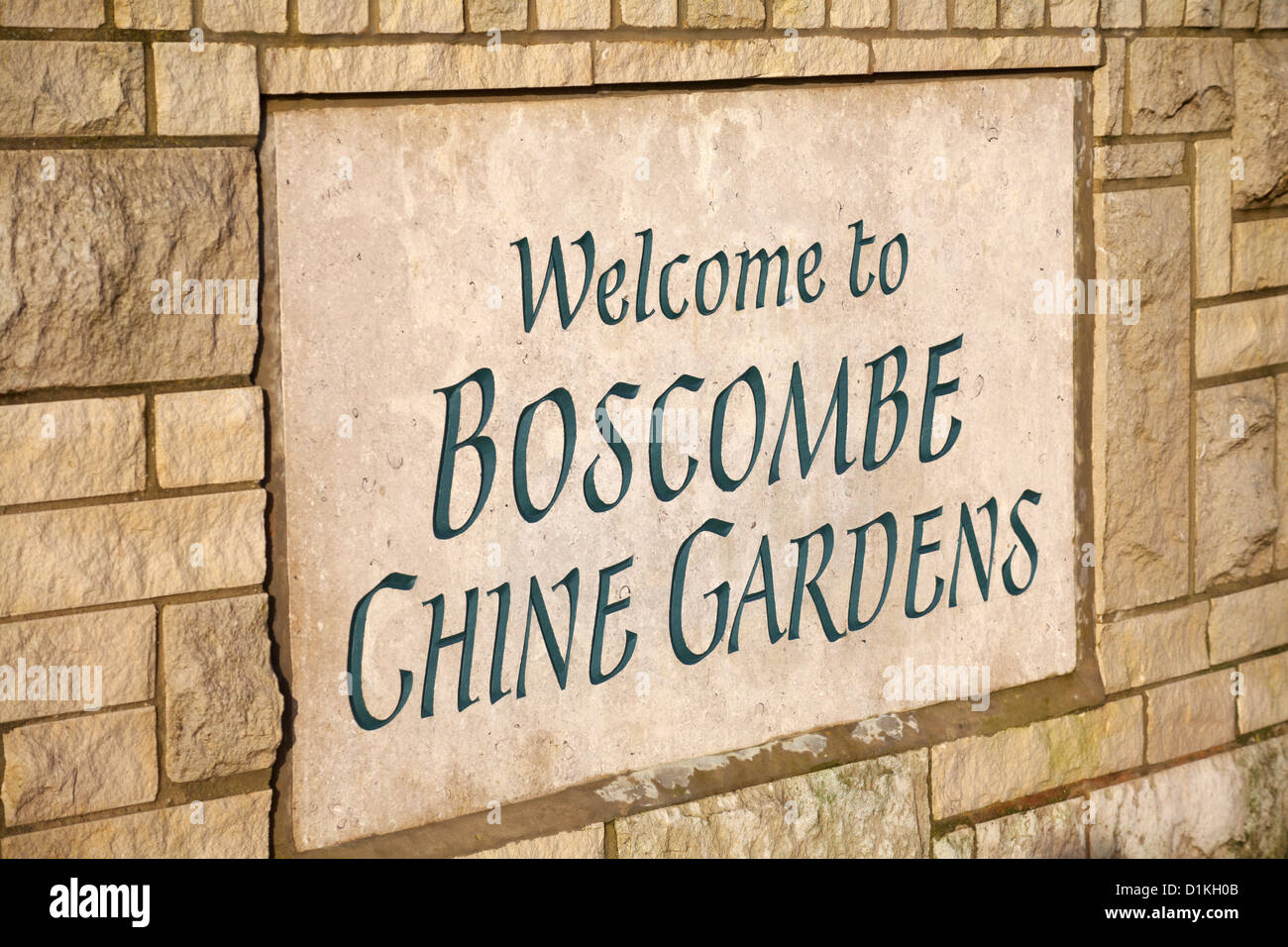 Welcome to boscombe chine gardens sign hi-res stock photography and ...