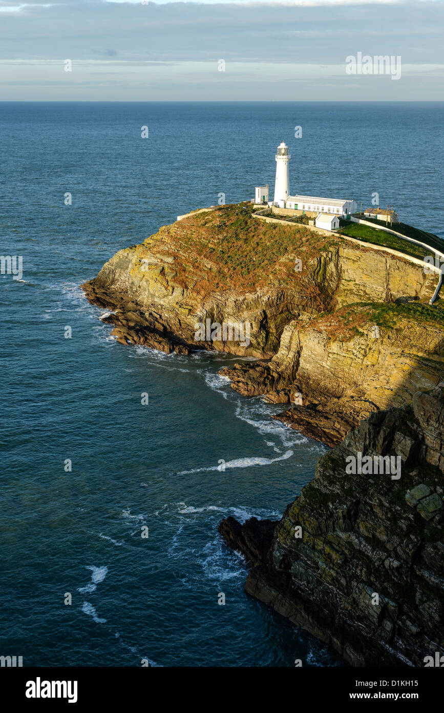 Sunrise over the South Stack lighthouse Stock Photo - Alamy