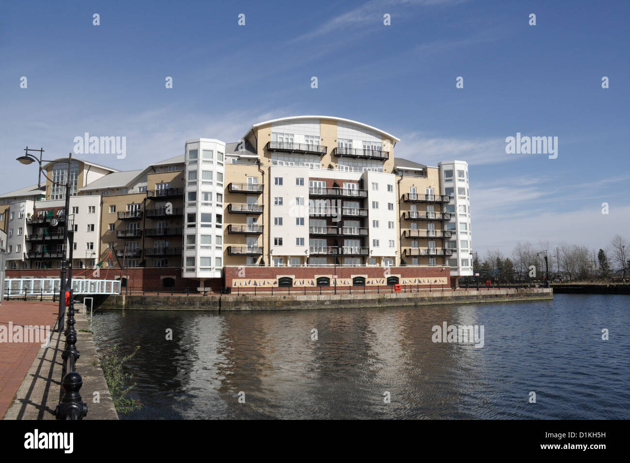 Modern housing development in Cardiff Docks area of the Bay, Wales UK ...