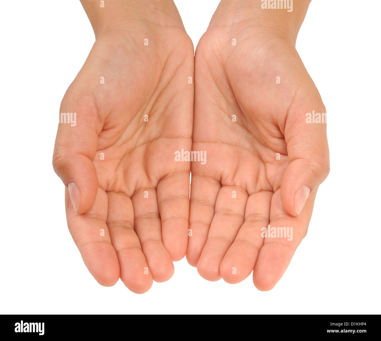 Two hands cupped together holding Cut Out Stock Images & Pictures - Alamy