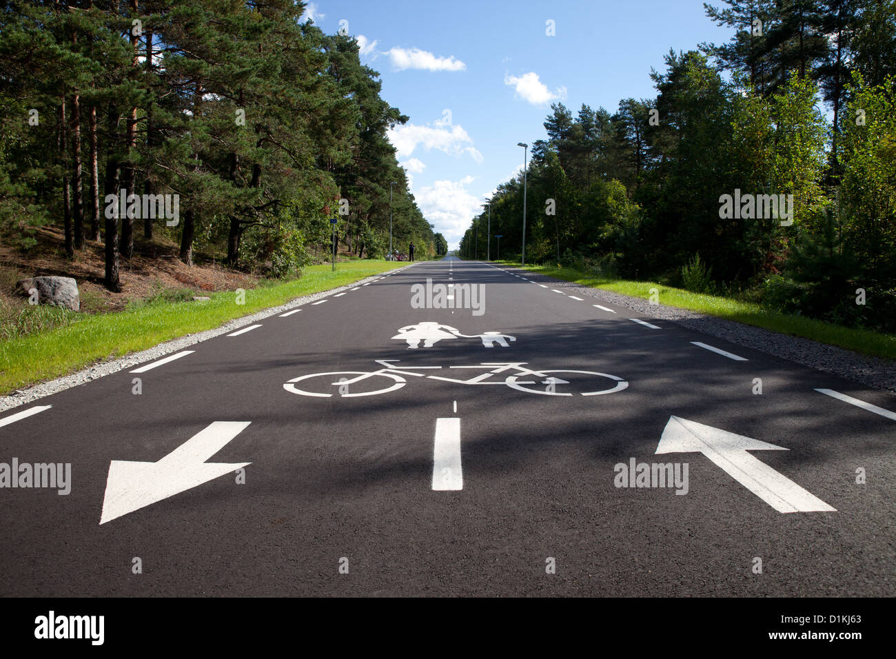 Road for pedestrians and cyclists, for walking and sports Stock Photo ...