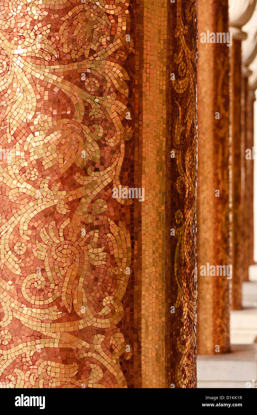Columns in an ancient orthodox monastery-mosaic pattern Stock Photo - Alamy