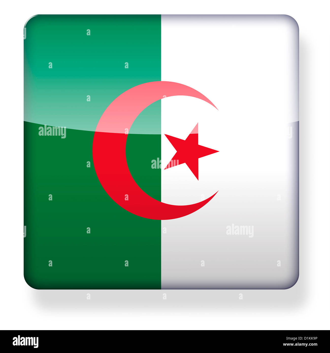 Algeria flag as an app icon Stock Photo - Alamy