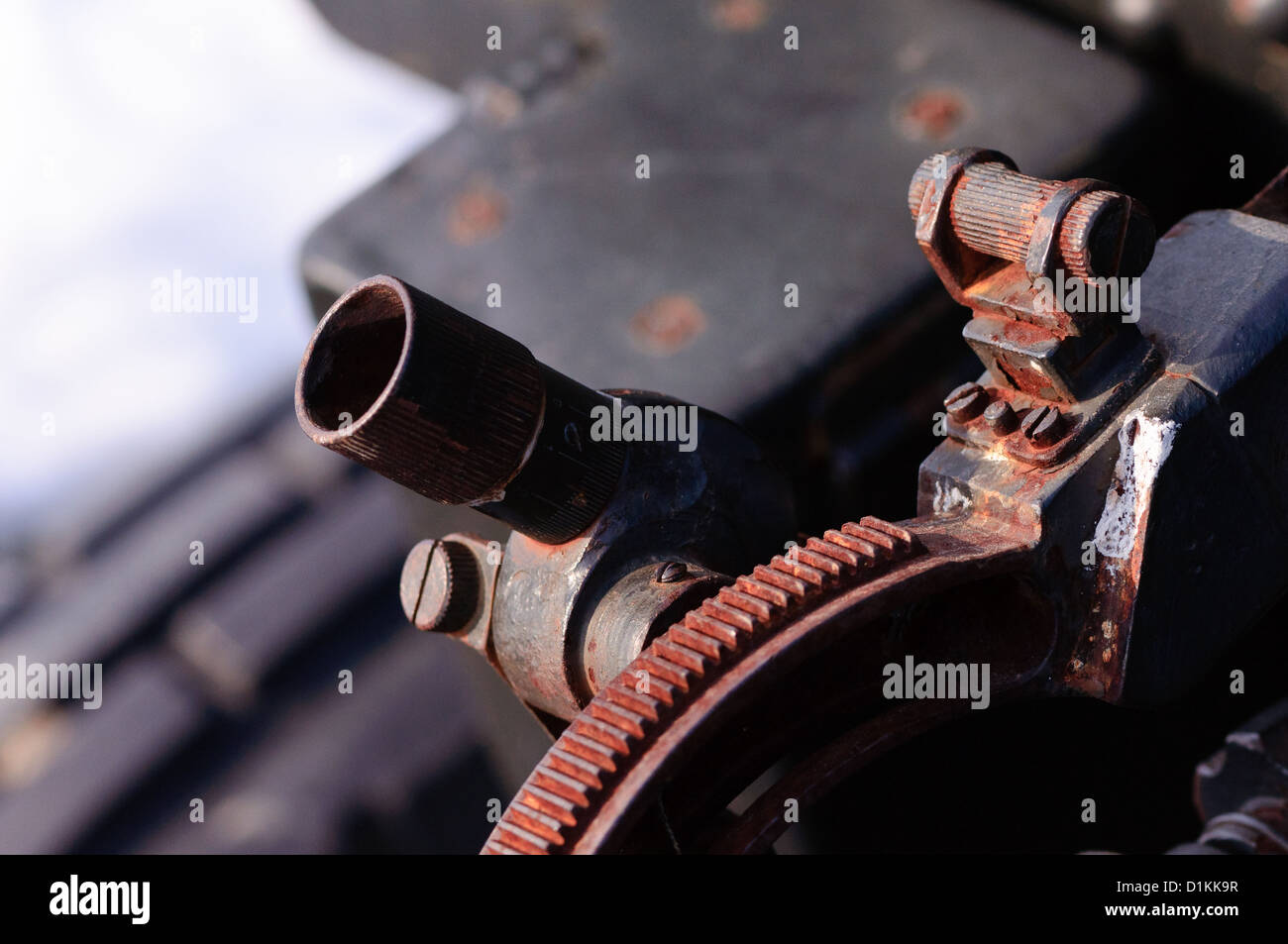 Field-gun, World War II, rusty component elements Stock Photo - Alamy