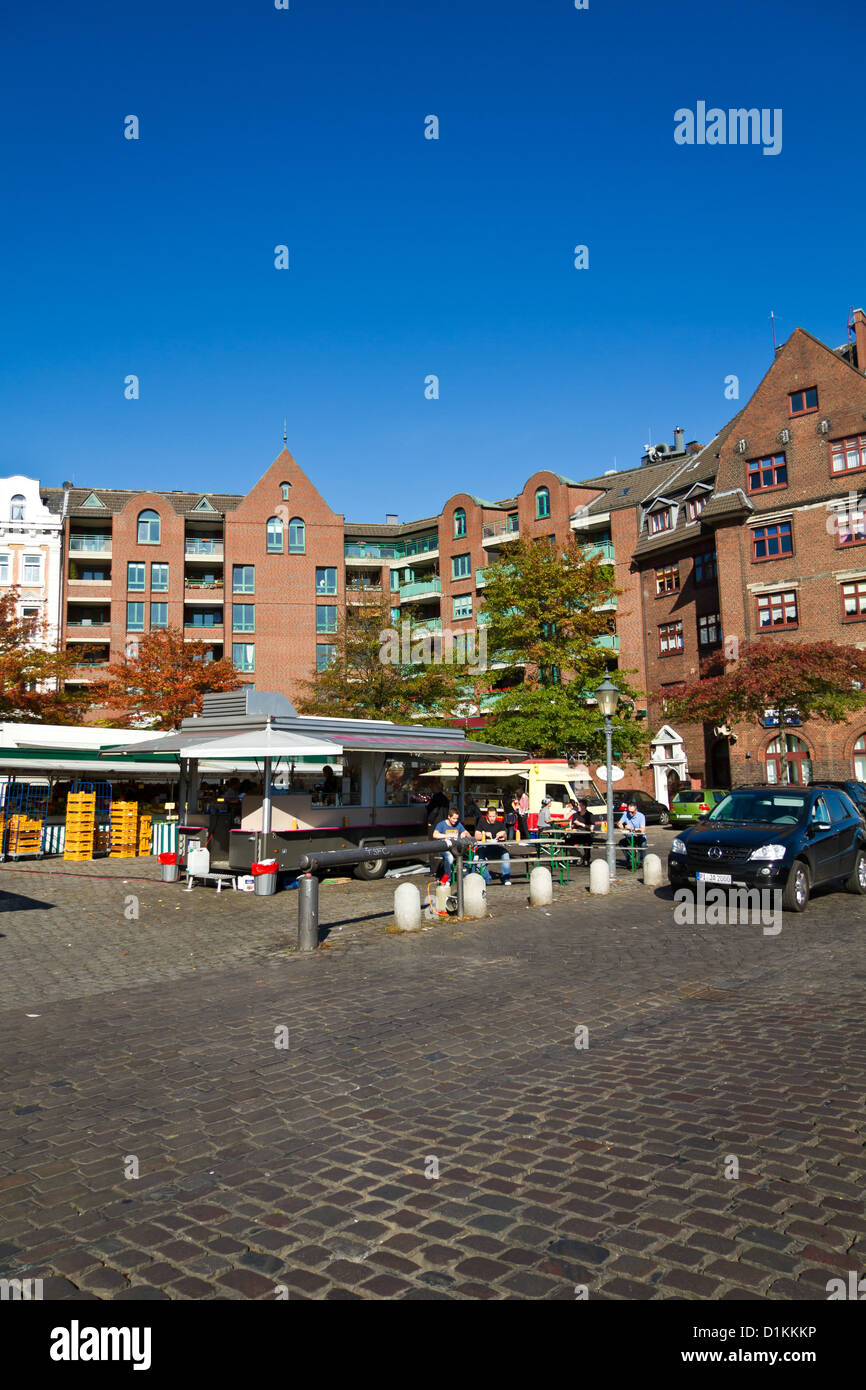 View over the Fish Market Square in Hamburg Altona, Germany Stock Photo ...