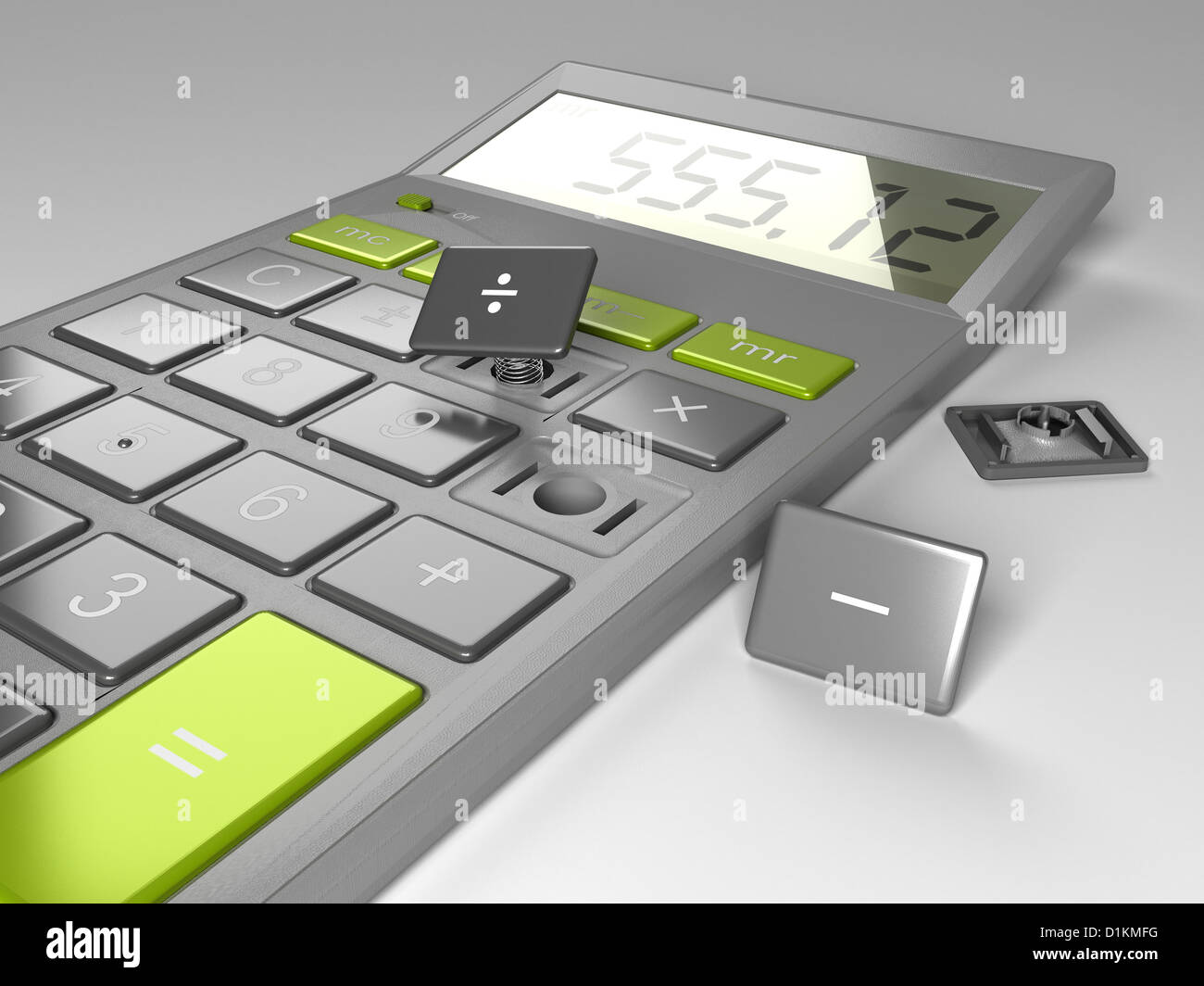 Calculator with Broken Buttons «Subtract» - «Divide» Stock Photo - Alamy