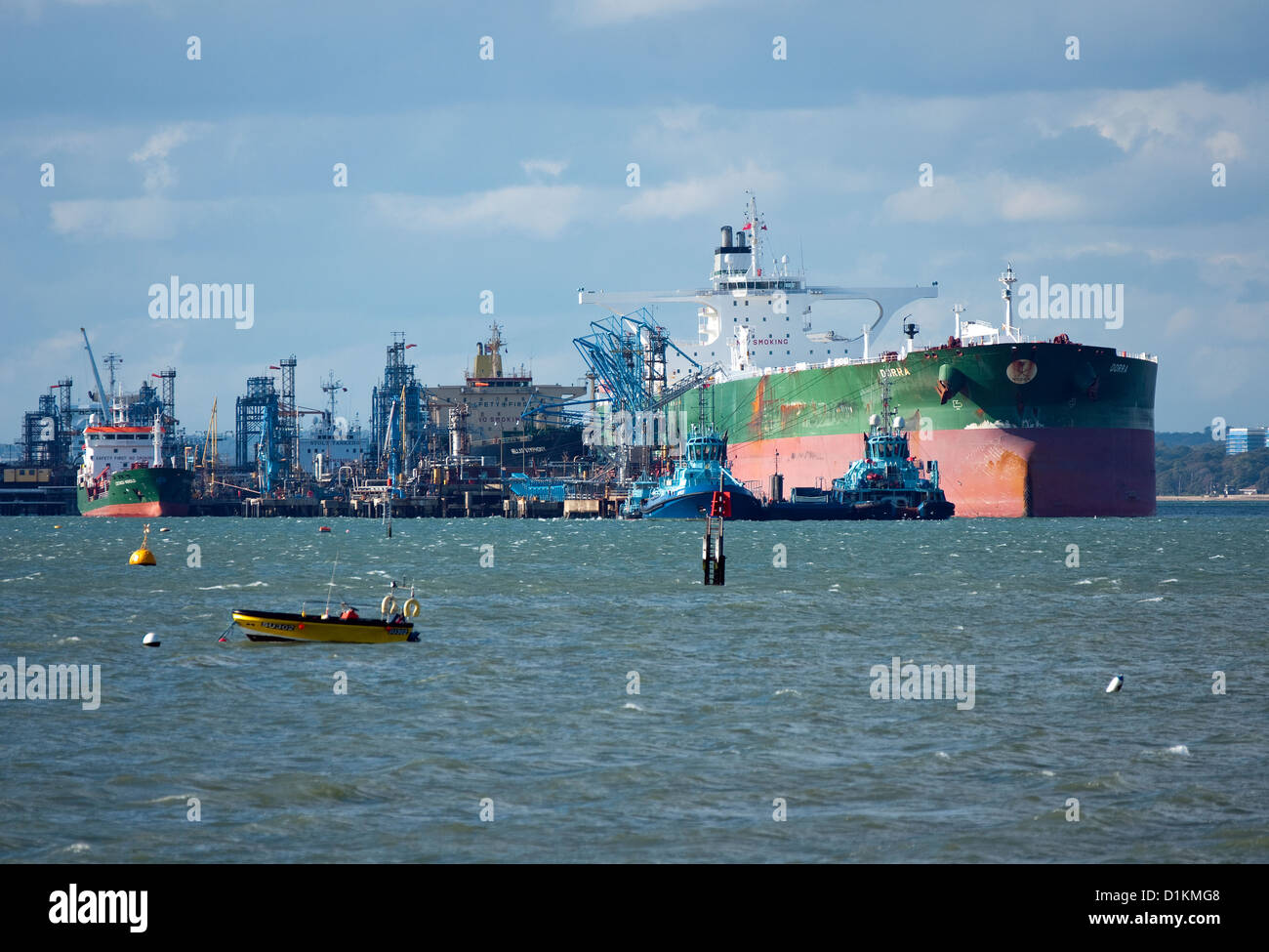 Oil tanker at Fawley Oil Refinary in Southampton Hampshire Stock Photo ...