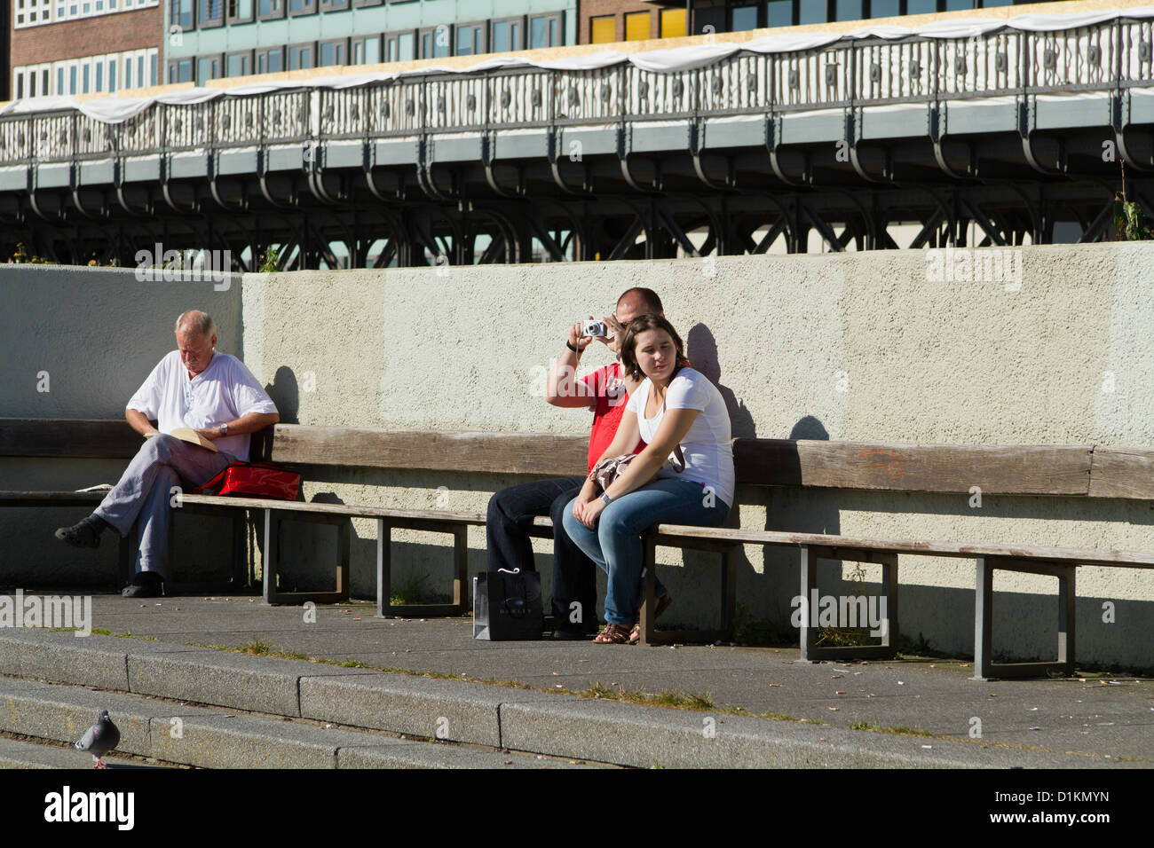 People having a Break in the Sunshine in Hamburg, Germany Stock Photo ...