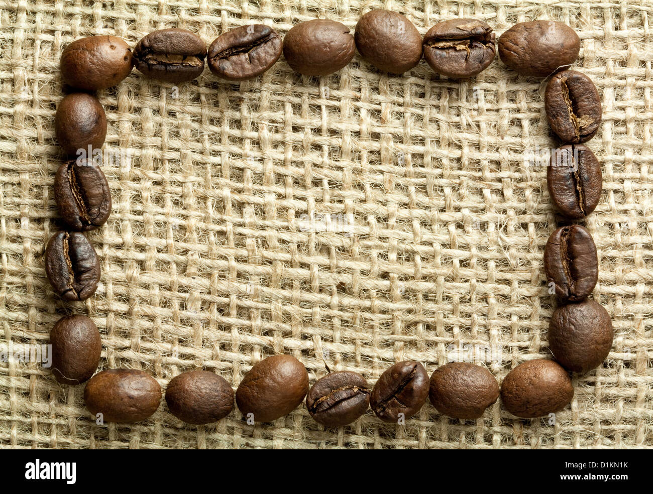 frame made of coffee beans on burlap Stock Photo - Alamy