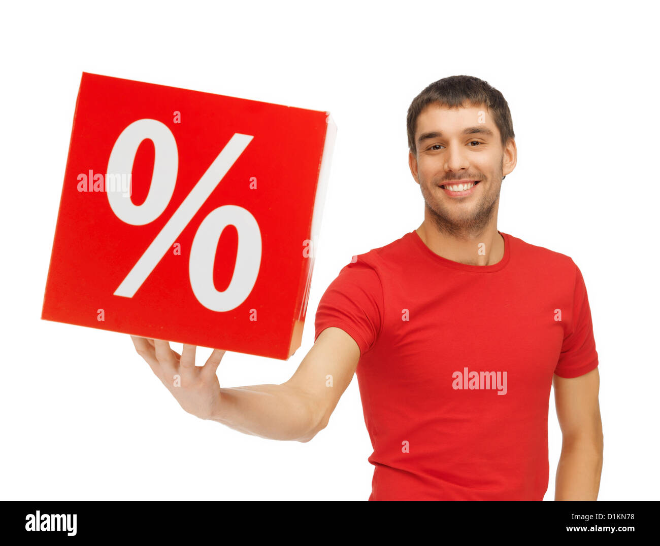 man with percent sign Stock Photo - Alamy