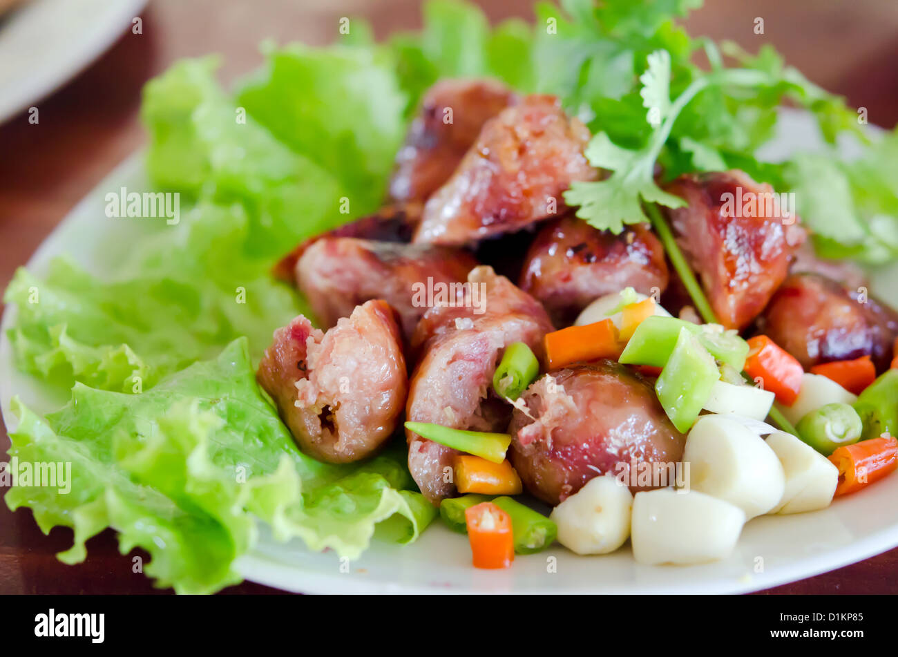 Thais call " Sai krok isan " , Thai Style Sausage Stock Photo - Alamy