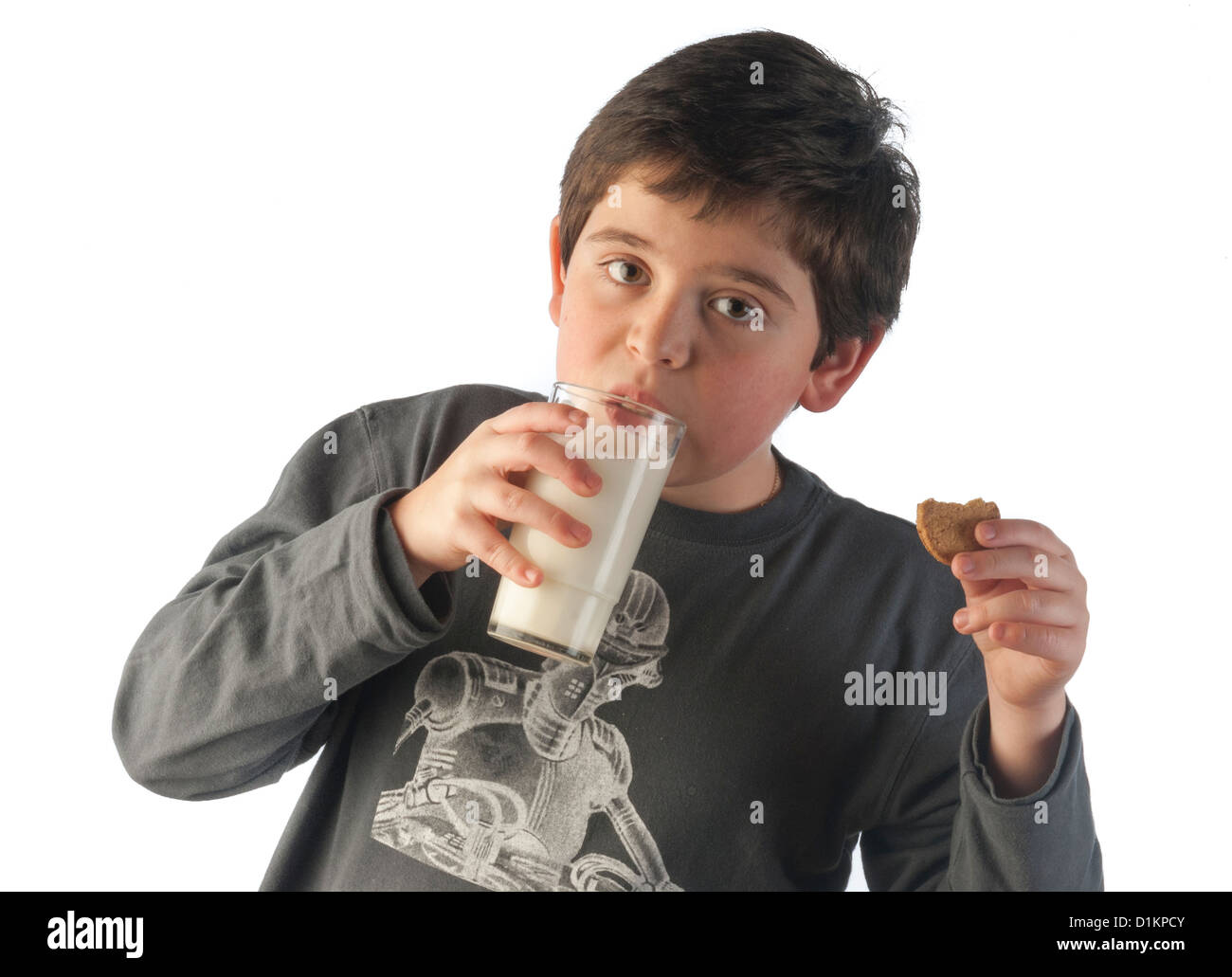 child drinking a glass of milk at recess Stock Photo - Alamy