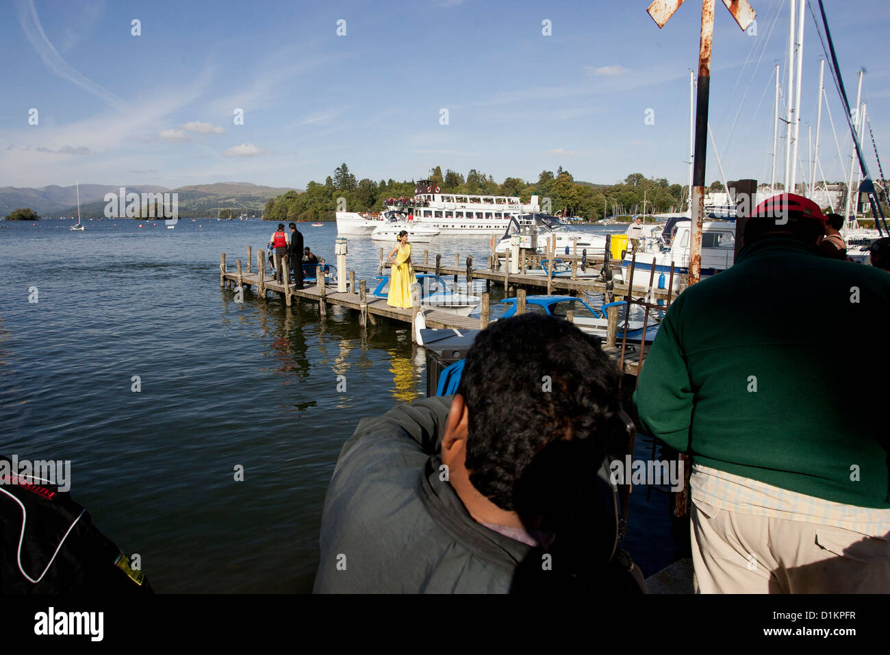 The MV Swan , originally steam , passenger ferry in background on Lake ...