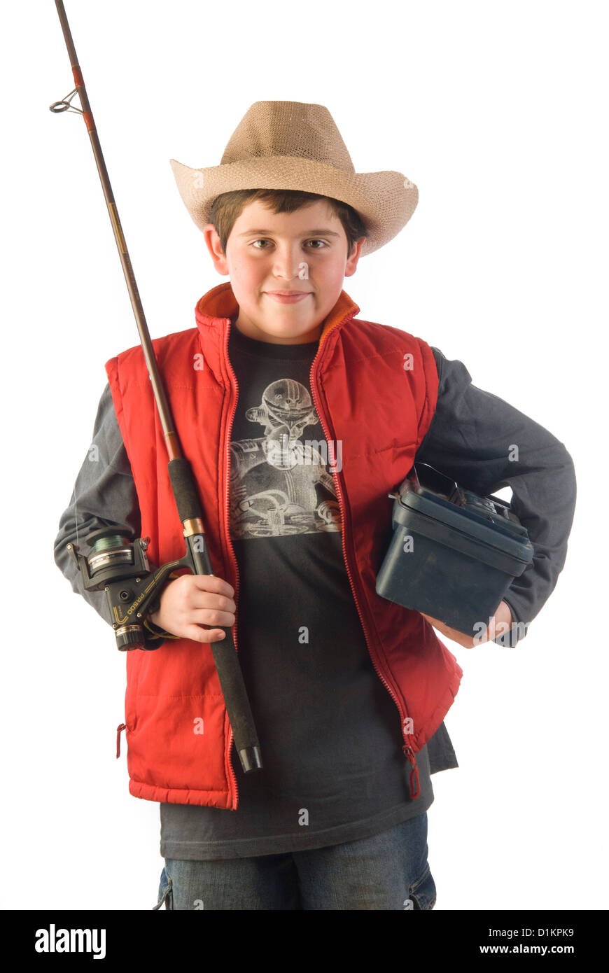 child fisherman attire and Hat Stock Photo - Alamy