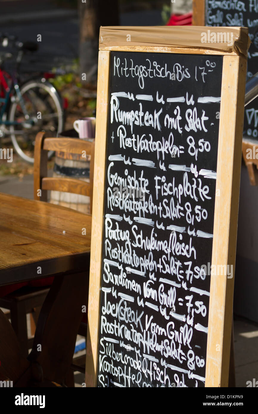 Menu Board in Hamburg, Germany Stock Photo - Alamy