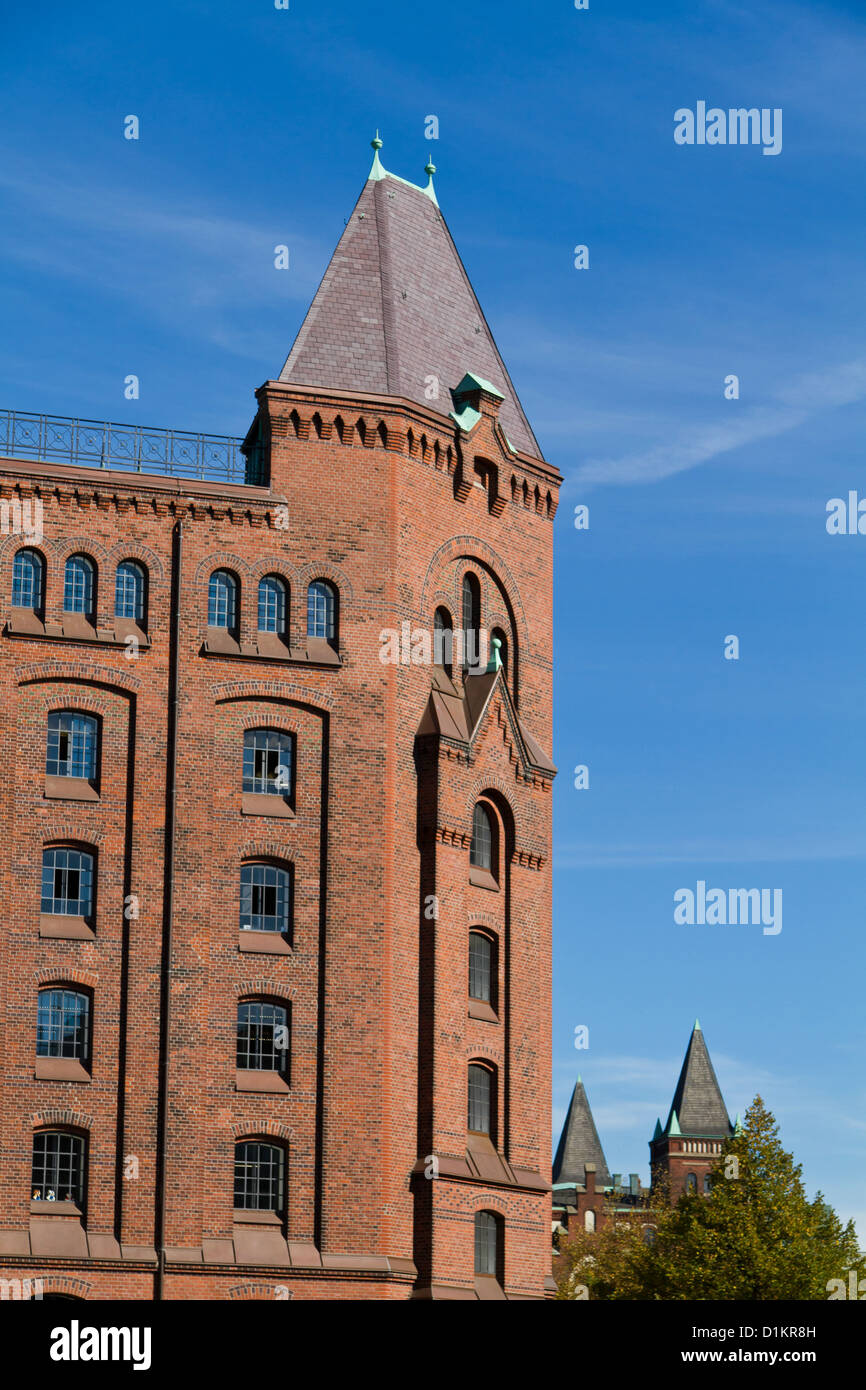 Typical Brick Building in the old Warehouse District in Hamburg ...