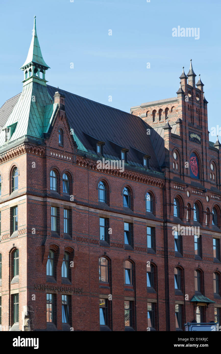 Typical Brick Building in the old Warehouse District in Hamburg ...