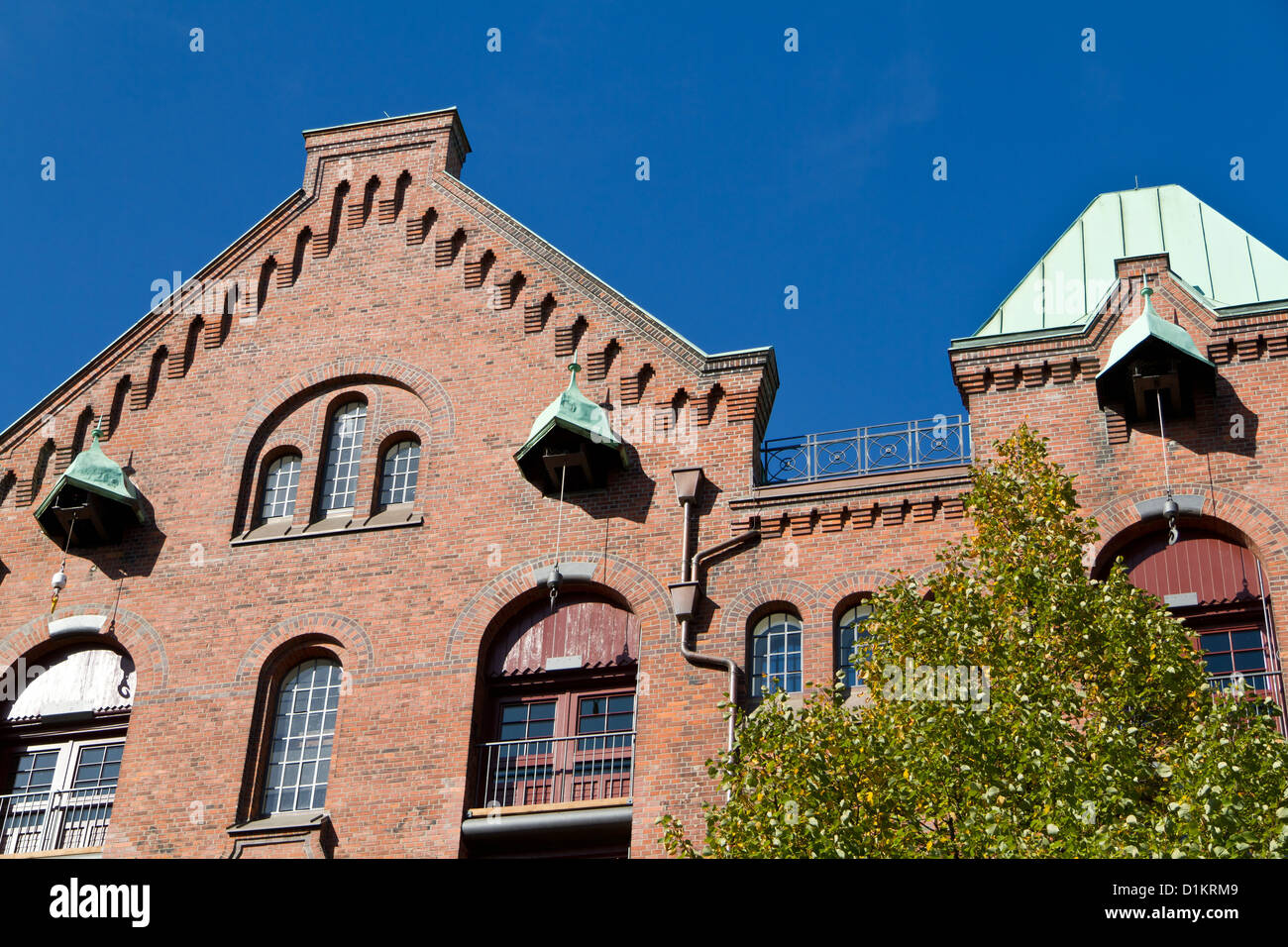 Typical Brick Building in the old Warehouse District in Hamburg ...