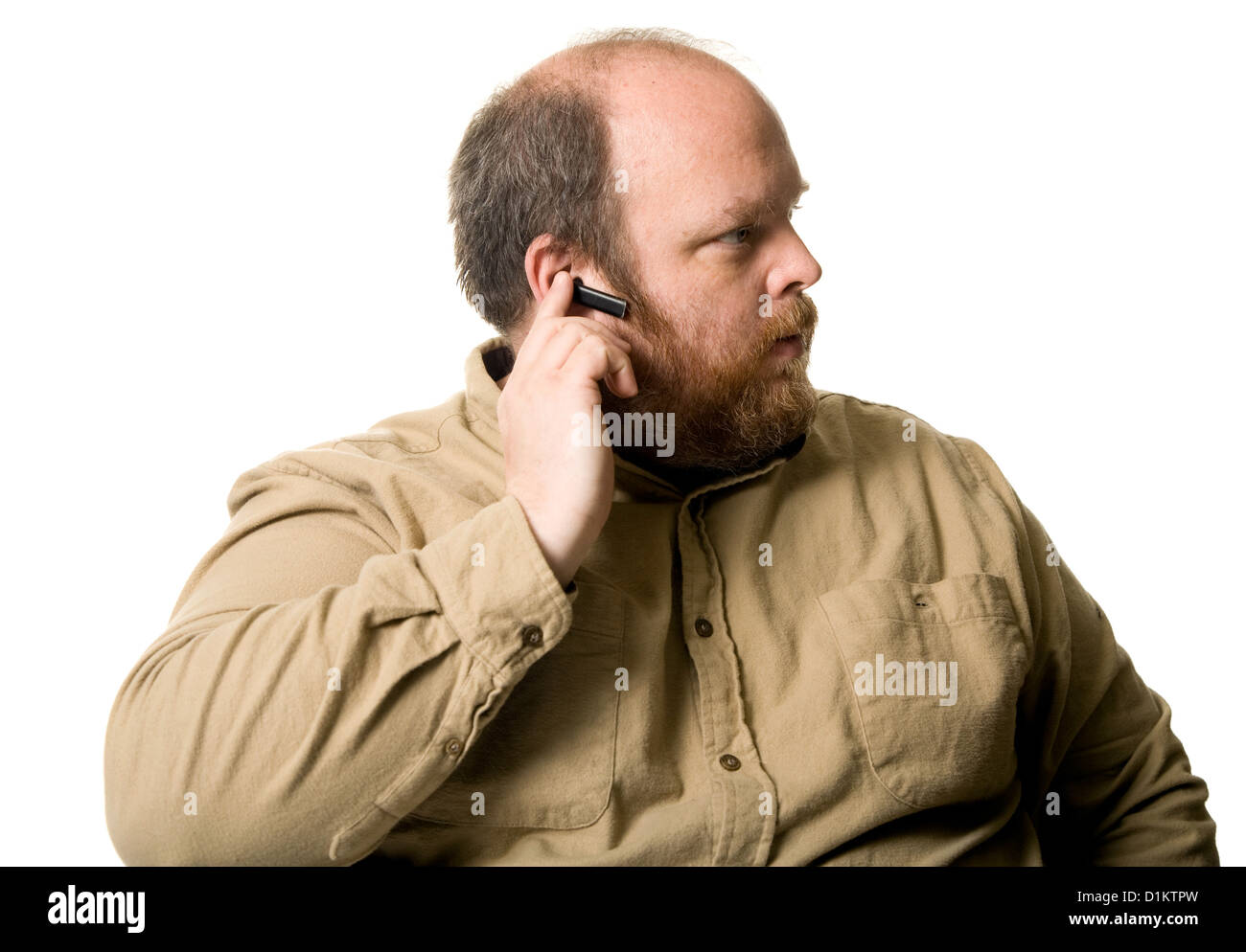 Fat man talking on mobile hi-res stock photography and images - Alamy