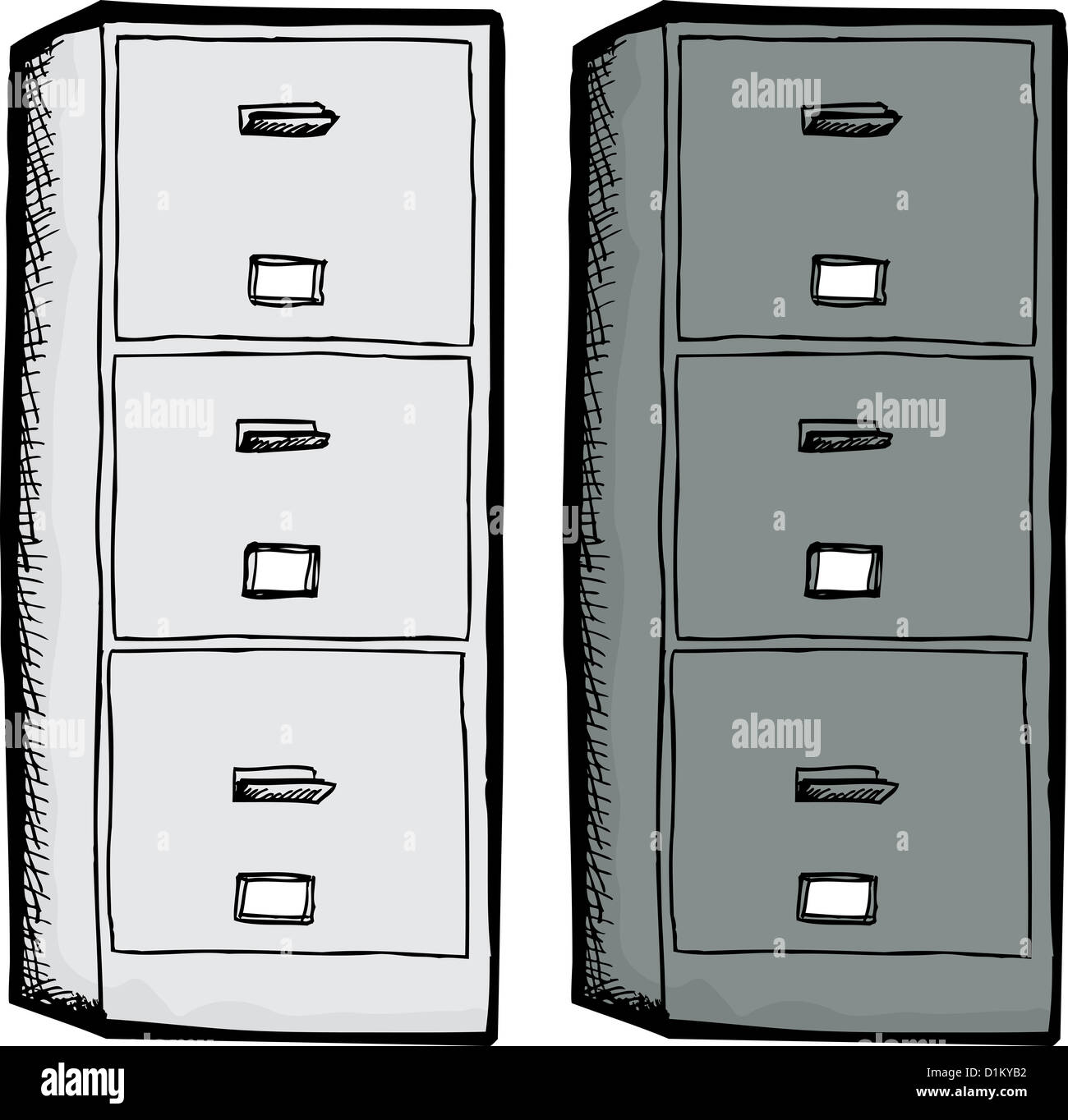 White and black filing cabinets isolated over white background Stock ...