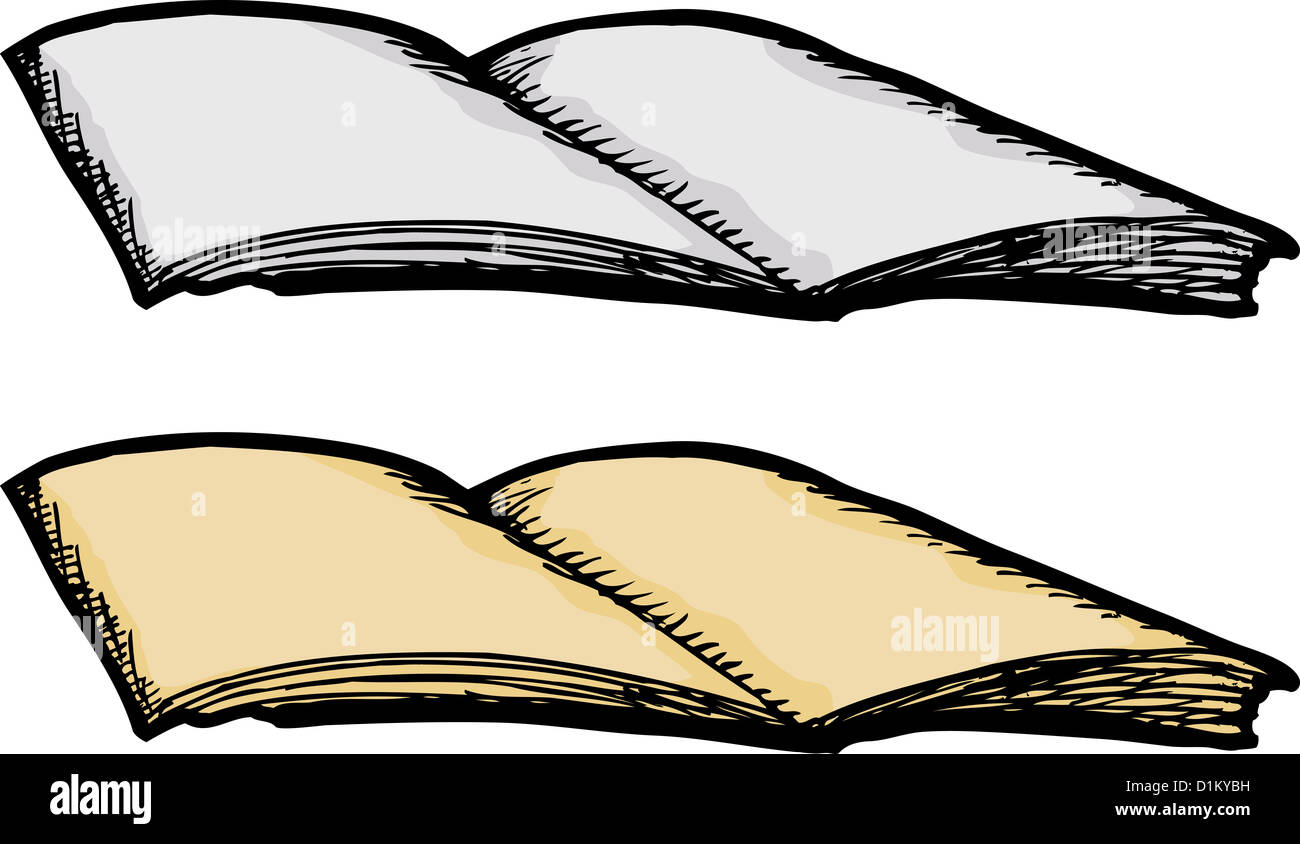 Open blank newspaper or magazine over white background Stock Photo - Alamy
