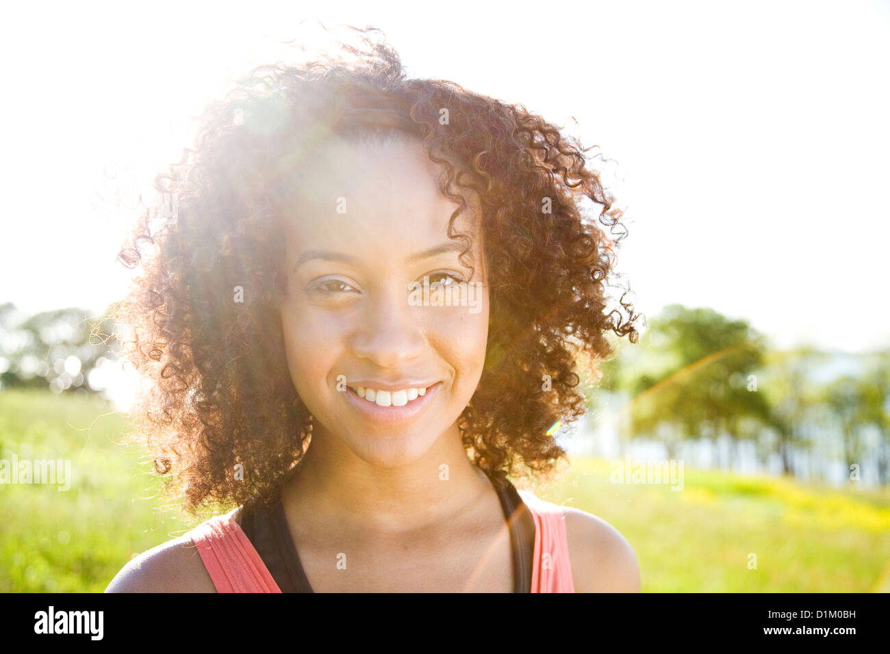 Smiling Hispanic woman Stock Photo - Alamy