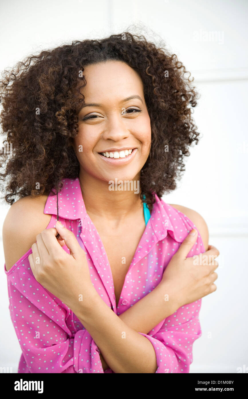 Smiling Hispanic woman Stock Photo - Alamy