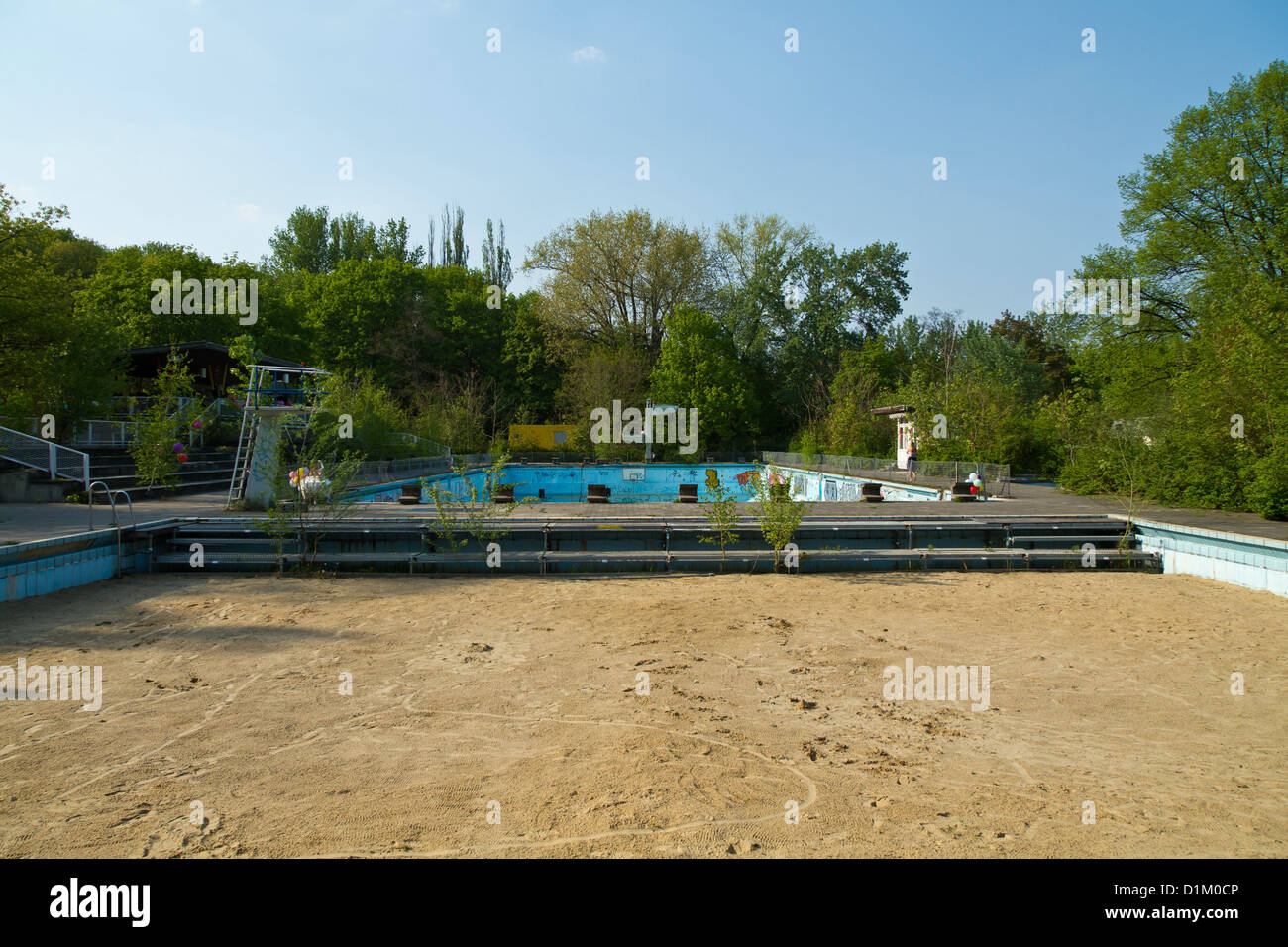 Pool of a old and deserted Swimming Bath in Berlin, Germany Stock Photo ...