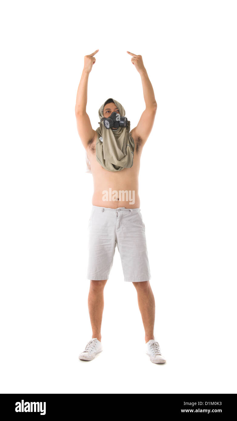 angry protestor with middle fingers isolated in white Stock Photo - Alamy