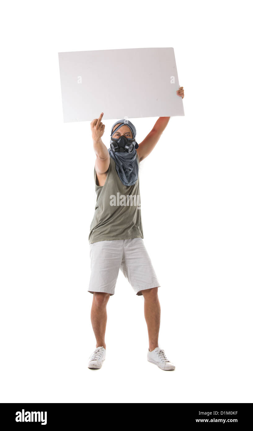 protestor isolated in white Stock Photo - Alamy