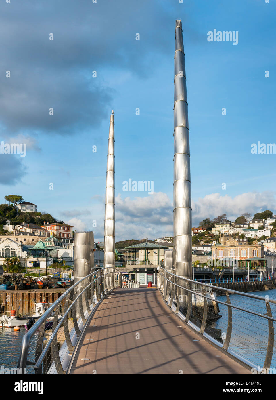 Pedestrian Bridge Walkway at Torquay Inner Harbour Devon England Stock ...