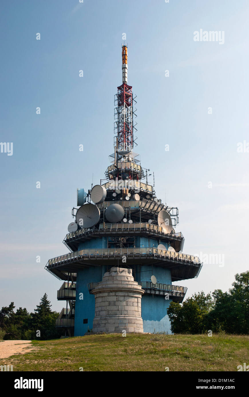 TV and GSM transmitter, telecommunications transmitter Stock Photo - Alamy