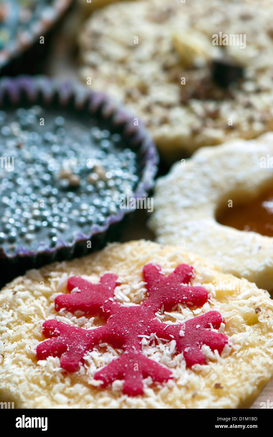 Detail of various sweet cookies Stock Photo - Alamy